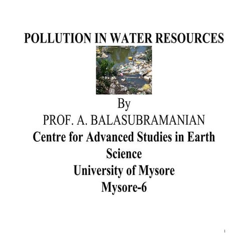 Pollution in water resources | PDF
