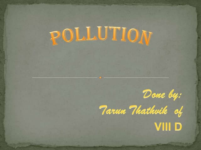 Types of Pollution Powerpoint presentation | PPT
