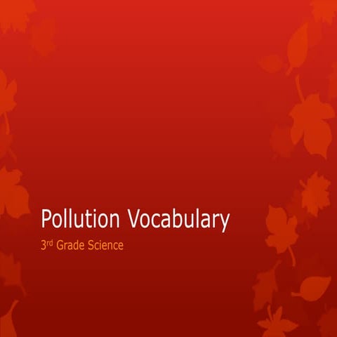 Pollution vocabulary | PPTX