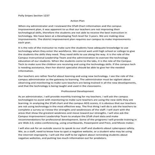 Polly snipes section 1237 (2) | DOCX | Educational Assessment | Education