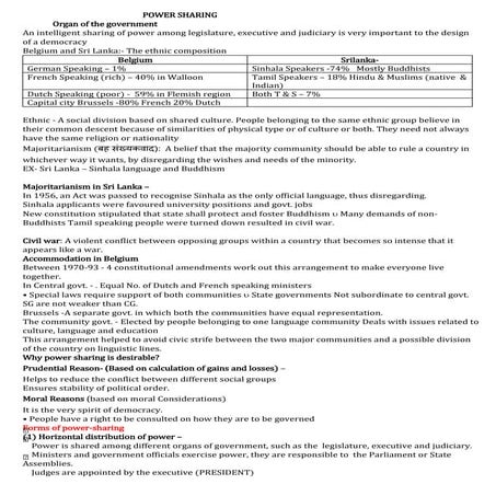 DEMOCRATIC POLITICS CLASS X NOTES ALL CHAPTERS | PDF