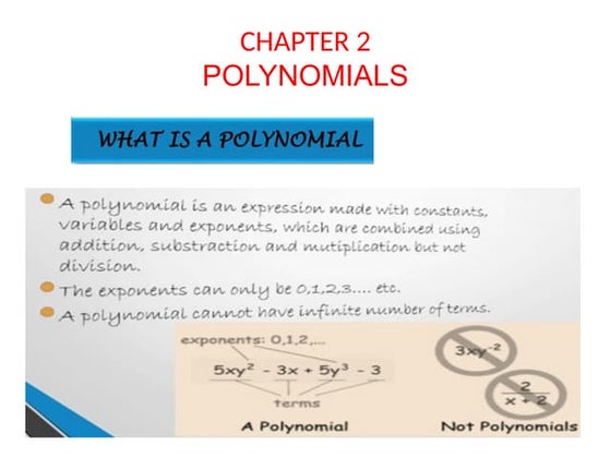 CLASS X MATHS Polynomials | PPT