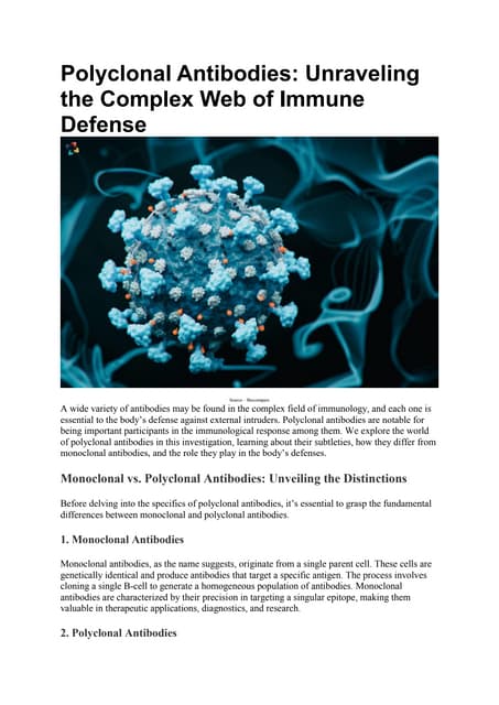 Comparison between monoclonal antibodies and polyclonal antibodies | PPT
