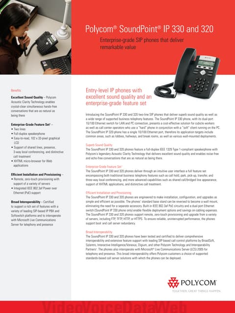 Polycom soundpoint ip335 data sheet | PDF