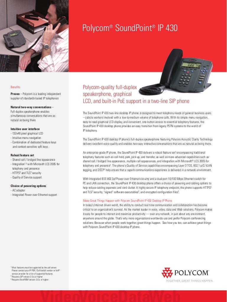 Polycom soundpoint ip430 data sheet