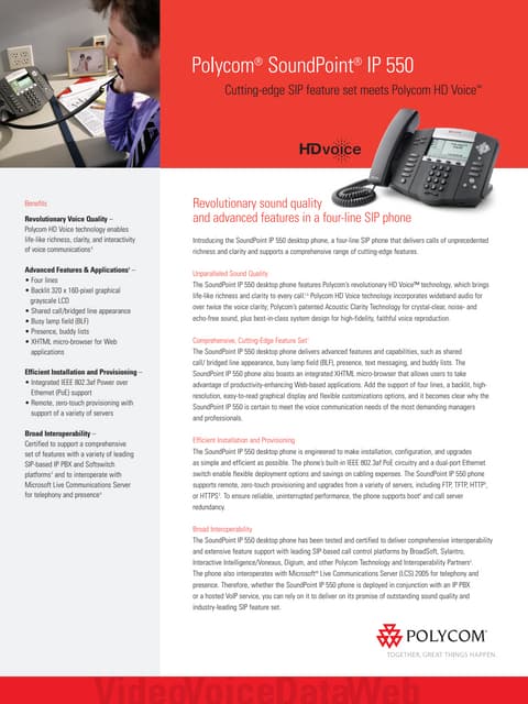 Polycom soundpoint ip335 data sheet | PDF