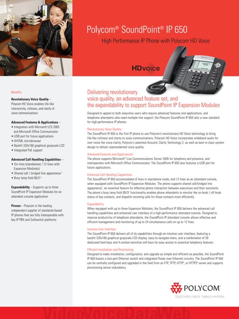 Polycom soundpoint ip550 data sheet | PDF