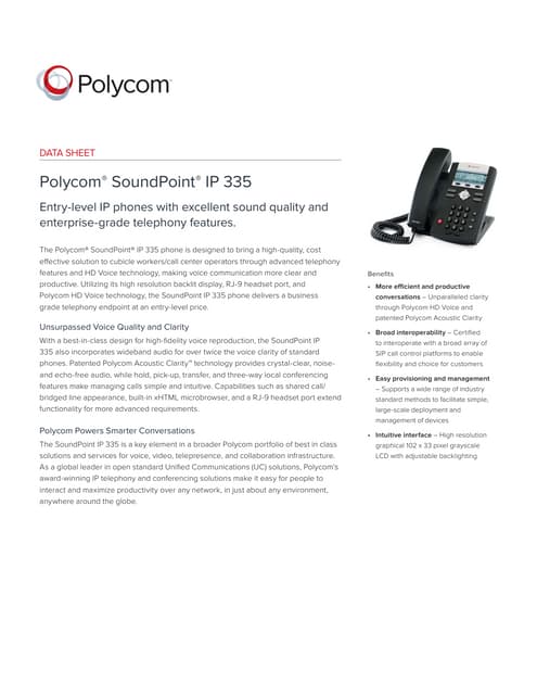 Polycom soundpoint ip450 data sheet | PDF