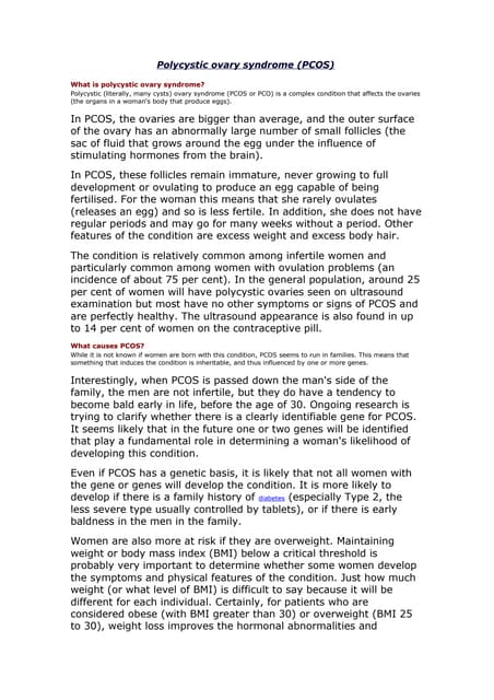 PCOS- It’s Awareness and Prevention | PDF