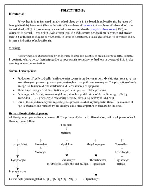 Pathophysiology of polycythemia | PDF