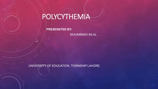 Pathophysiology of polycythemia | PDF