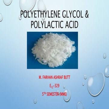 Polyethylene glycol and poly lactic acid | PPTX
