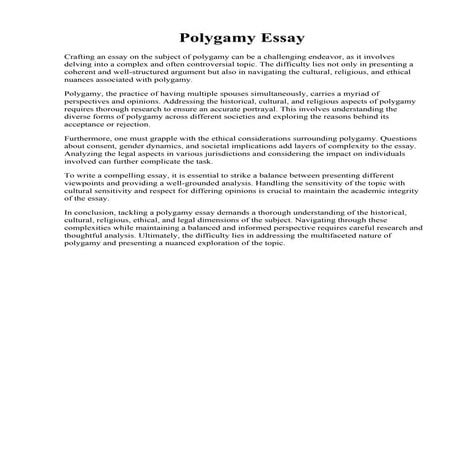Polygamy Essay | PDF