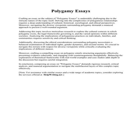 Polygamy Essays | PDF