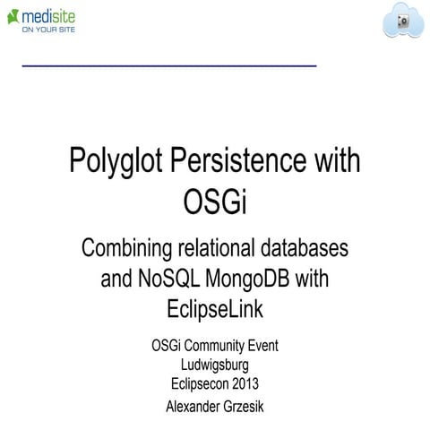 Polyglot Persistence with OSGi - Alexander Grzesik | PDF