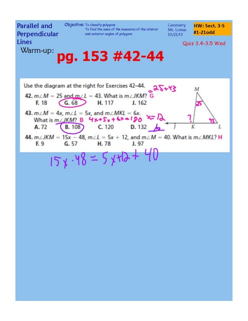 sum of interior and exterior angles in polygons | PPT