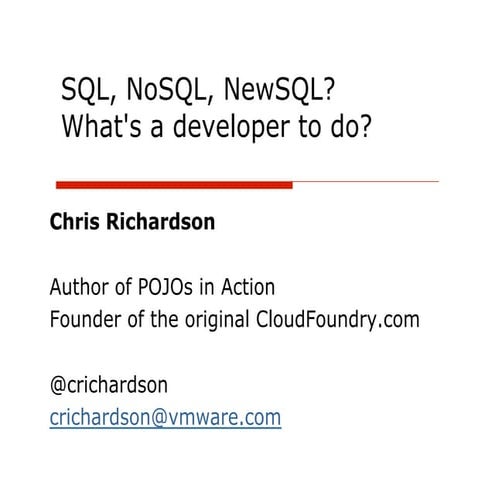 Sql Nosql Newsql Whats A Java Developer To Do Jdc2012 Cairo Egypt Ppt 5794