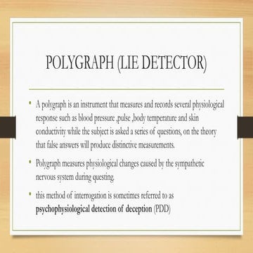 POLYGRAPH (LIE DETECTOR) Alok.pptx of forensic medicine | PPTX