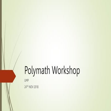 Polymayh workshop.pptx | Chemistry | Science
