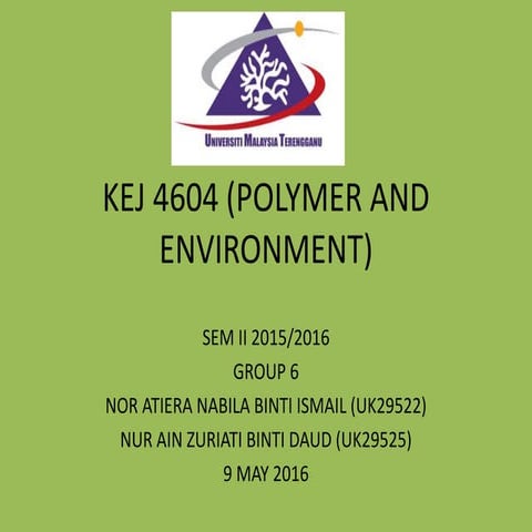Polymer and Environment -LCA (Group 6) | PPTX