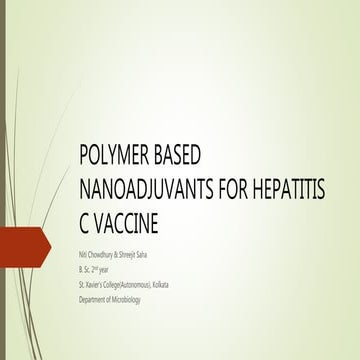 Polymer based nanoadjuvants for hcv | PPTX | Chemistry | Science
