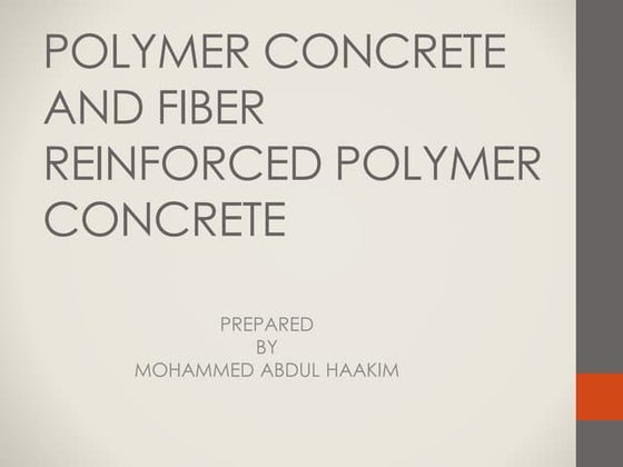 polymer concrete | PPT