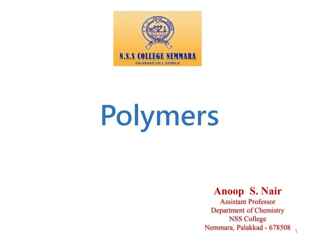 PRESENTATION ON POLYMERS | PPTX
