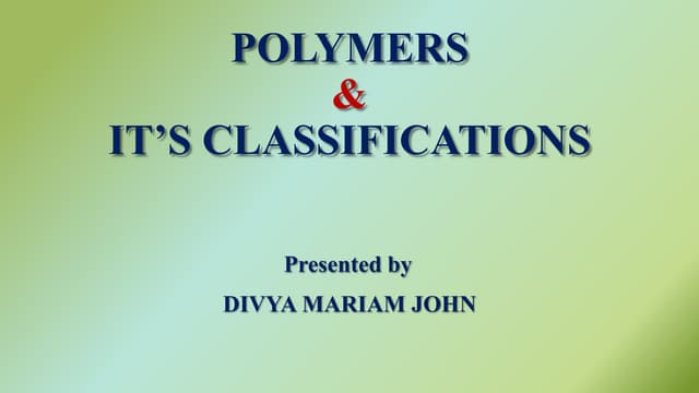 Smart polymers | PPTX | Chemistry | Science