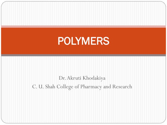 Properties of polymers | PPTX | Chemistry | Science