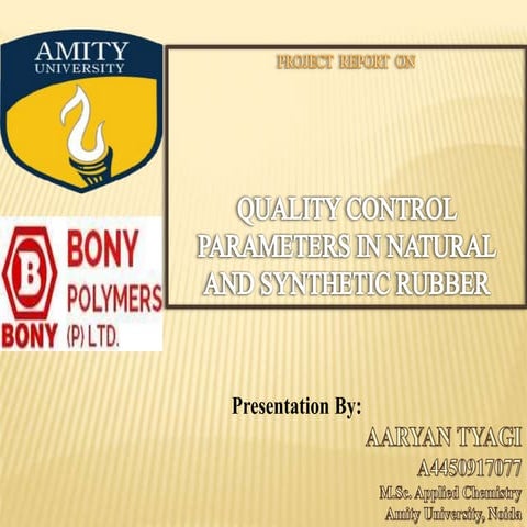 Quality Control in Polymers/Rubber | PPTX
