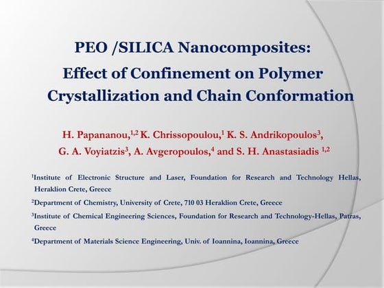 Tuning the crystallinity of Poly(ethylene oxide) in PEO-SiO2 ...