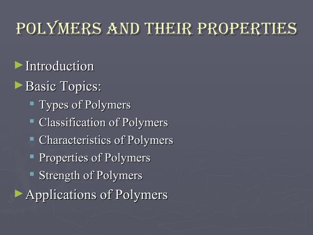 POLYMERS | PPTX