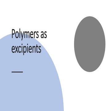 Polymers As Excipients Pdf