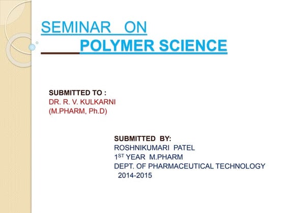 Bulk and Solution Polymerization | PPT