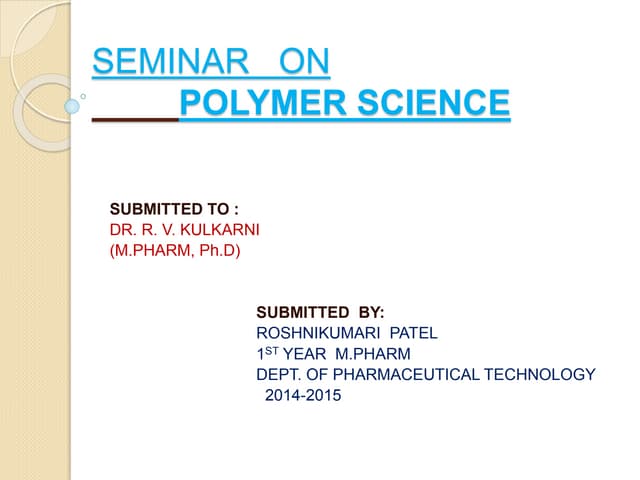 The structure and properties of polymers | PPT