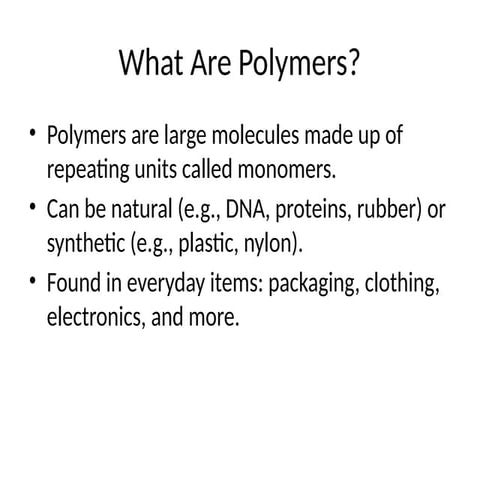Polymers Presentation introduction basics | PPT