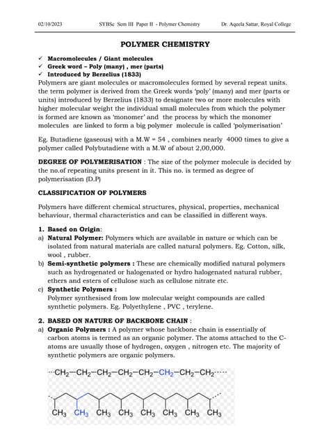PRESENTATION ON POLYMERS | PPT