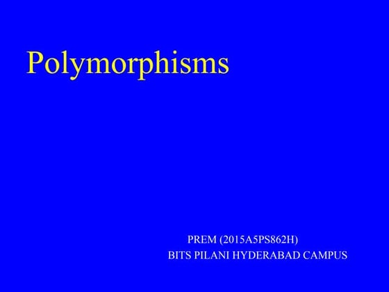 Polymorphism in Pharmacy | PPT