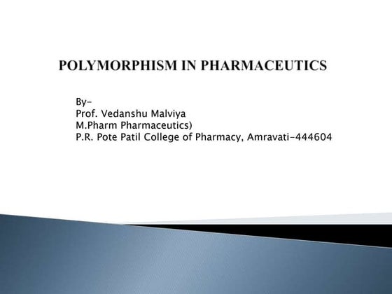 Polymorphism in Pharmaceuticals | PDF