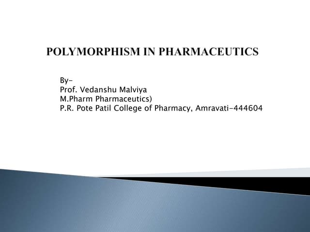 Solid-Crystalline, Amorphous & Polymorphism | PPTX