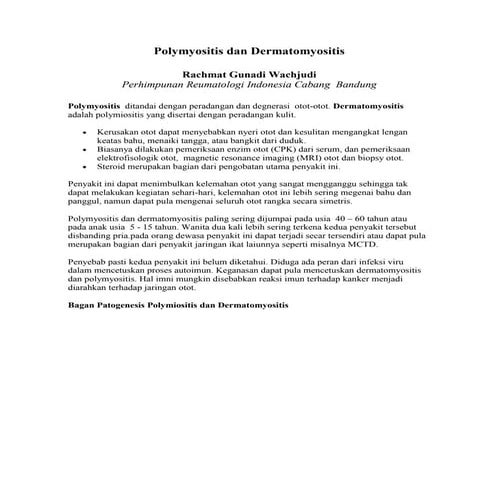 Polymyositis dan dermatomyositis | DOCX