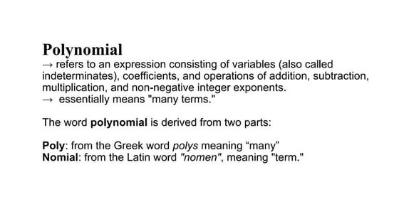 Polynomials | PPTX