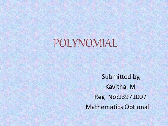 Adding and subtracting polynomials | PPT