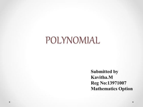 Introduction to Polynomial Functions | PPT