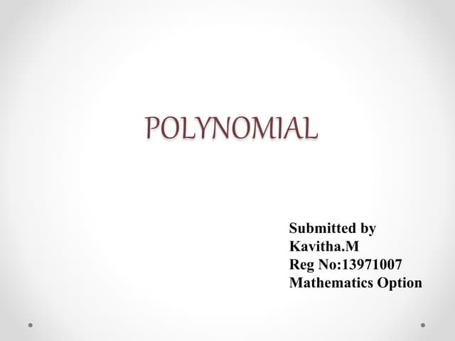 Introduction to Polynomial Functions | PPTX