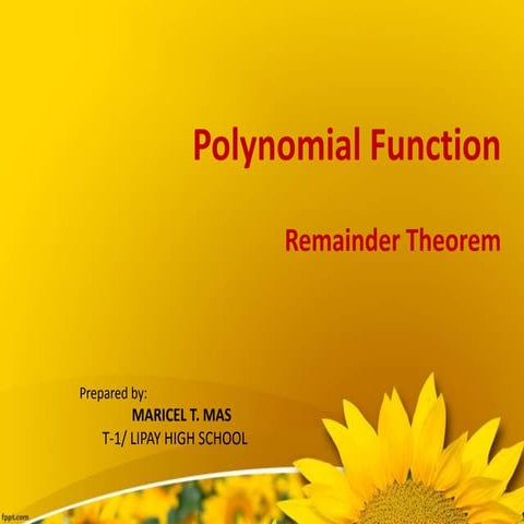 Polynomial function | PPTX