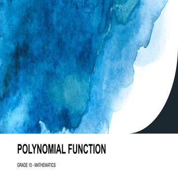POLYNOMIAL FUNCTION.pptx | Physics | Science