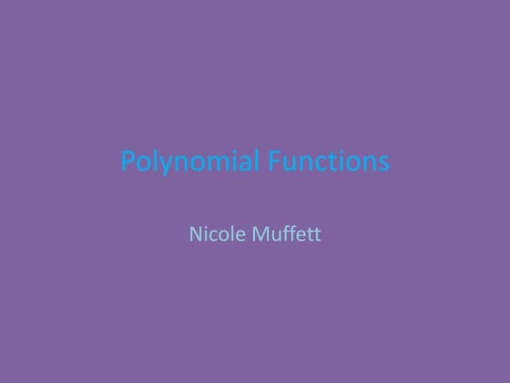 Polynomial Functions Pptx