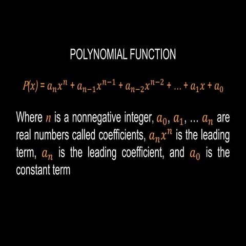 Polynomial Functions Pptx