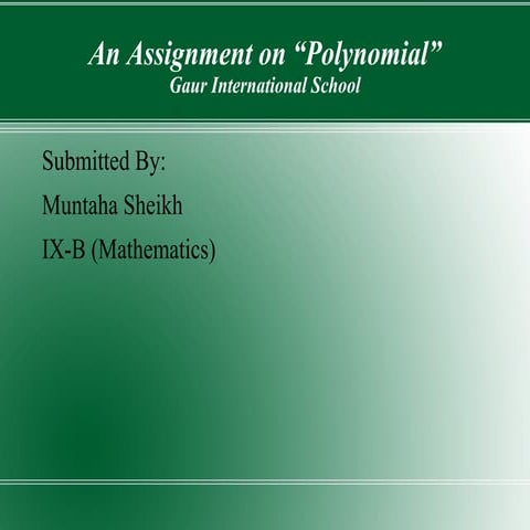 Polynomial | ODP | Physics | Science